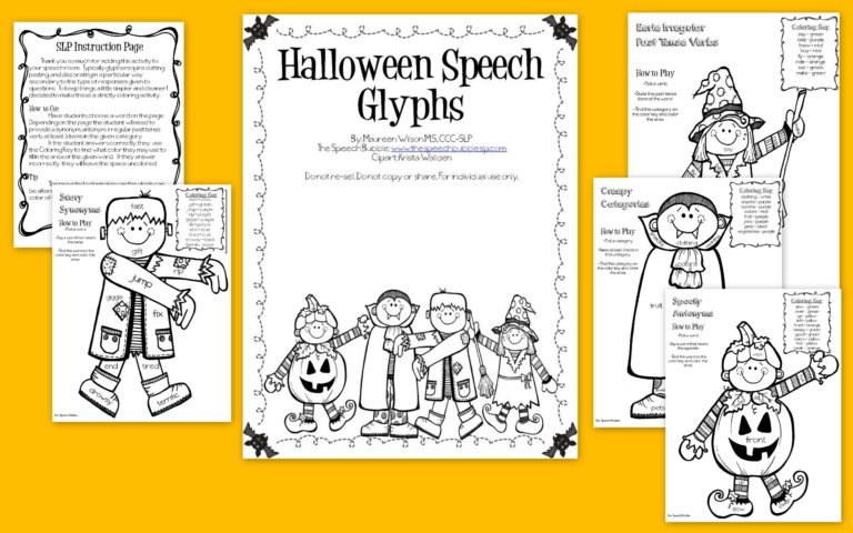 Halloween Speech Glyphs | The Speech Bubble SLP